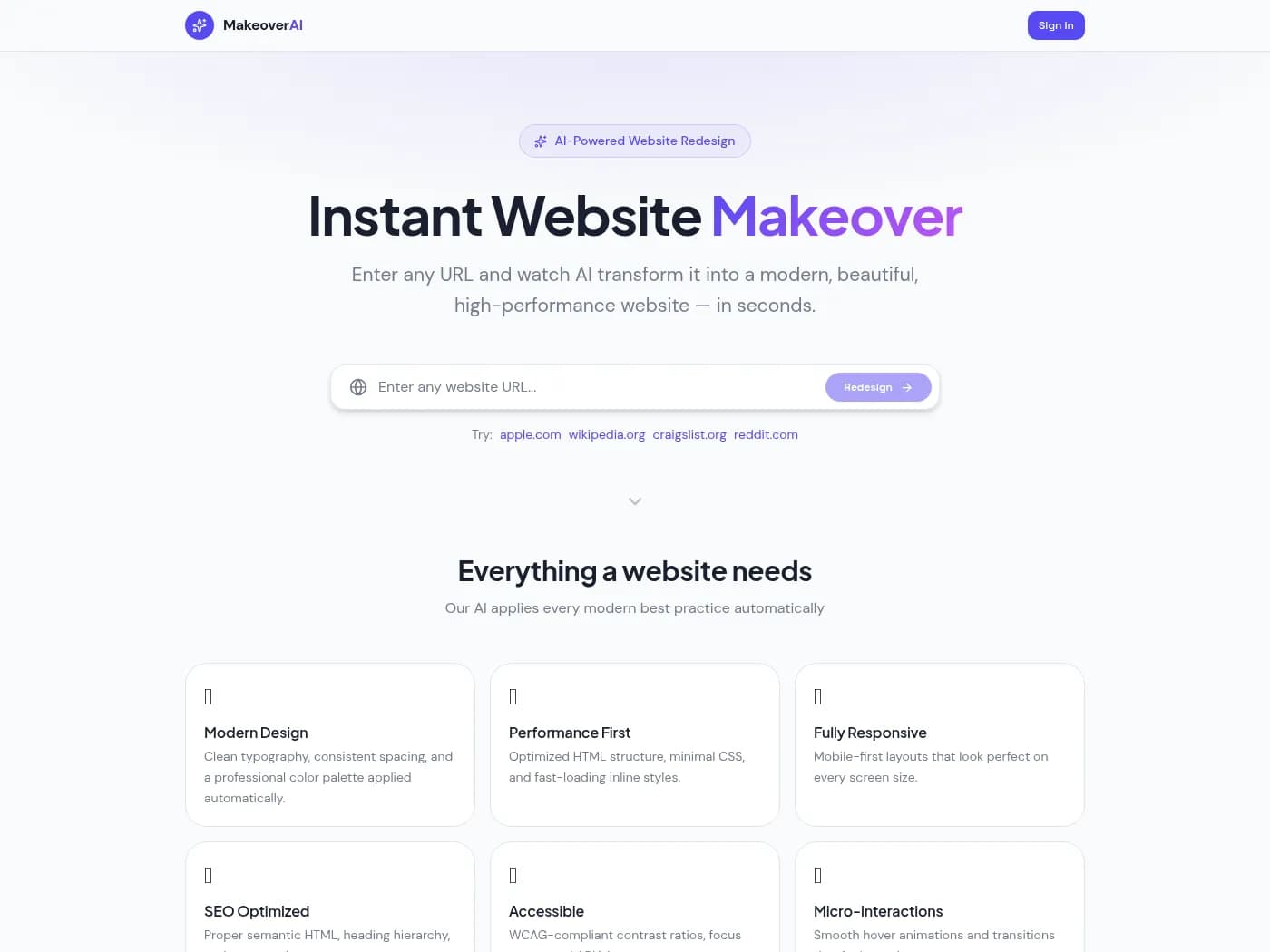 Website Makeover AI
