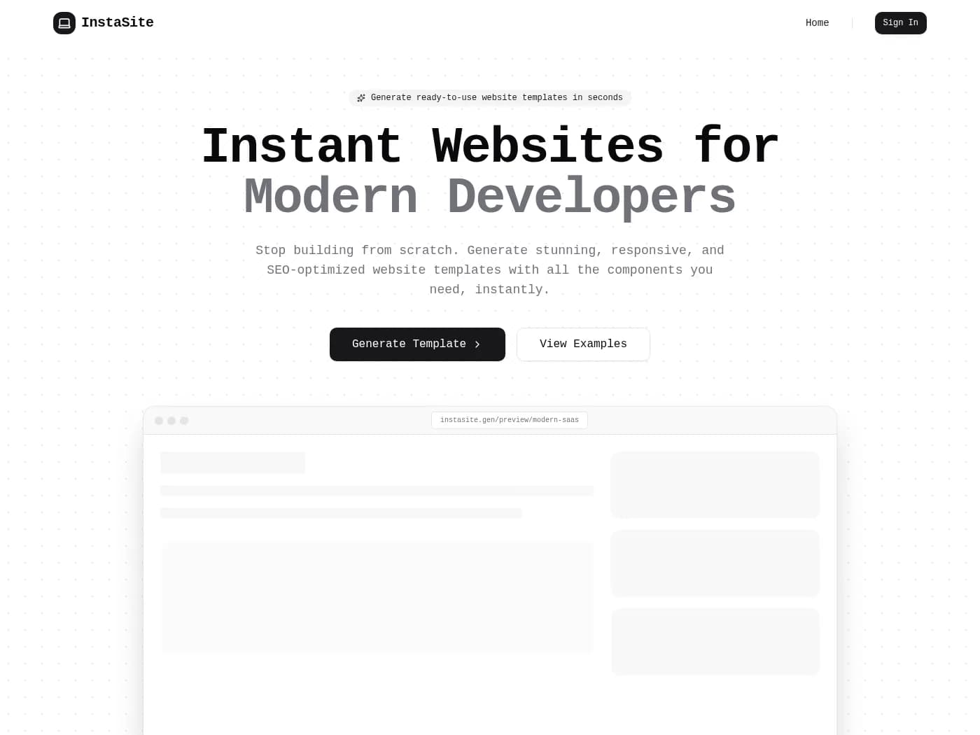 InstaSite Generator