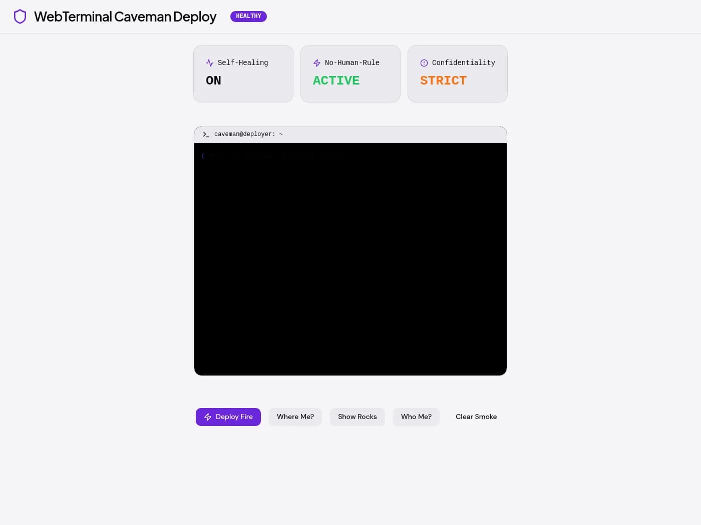 WebTerminal Caveman Deploy