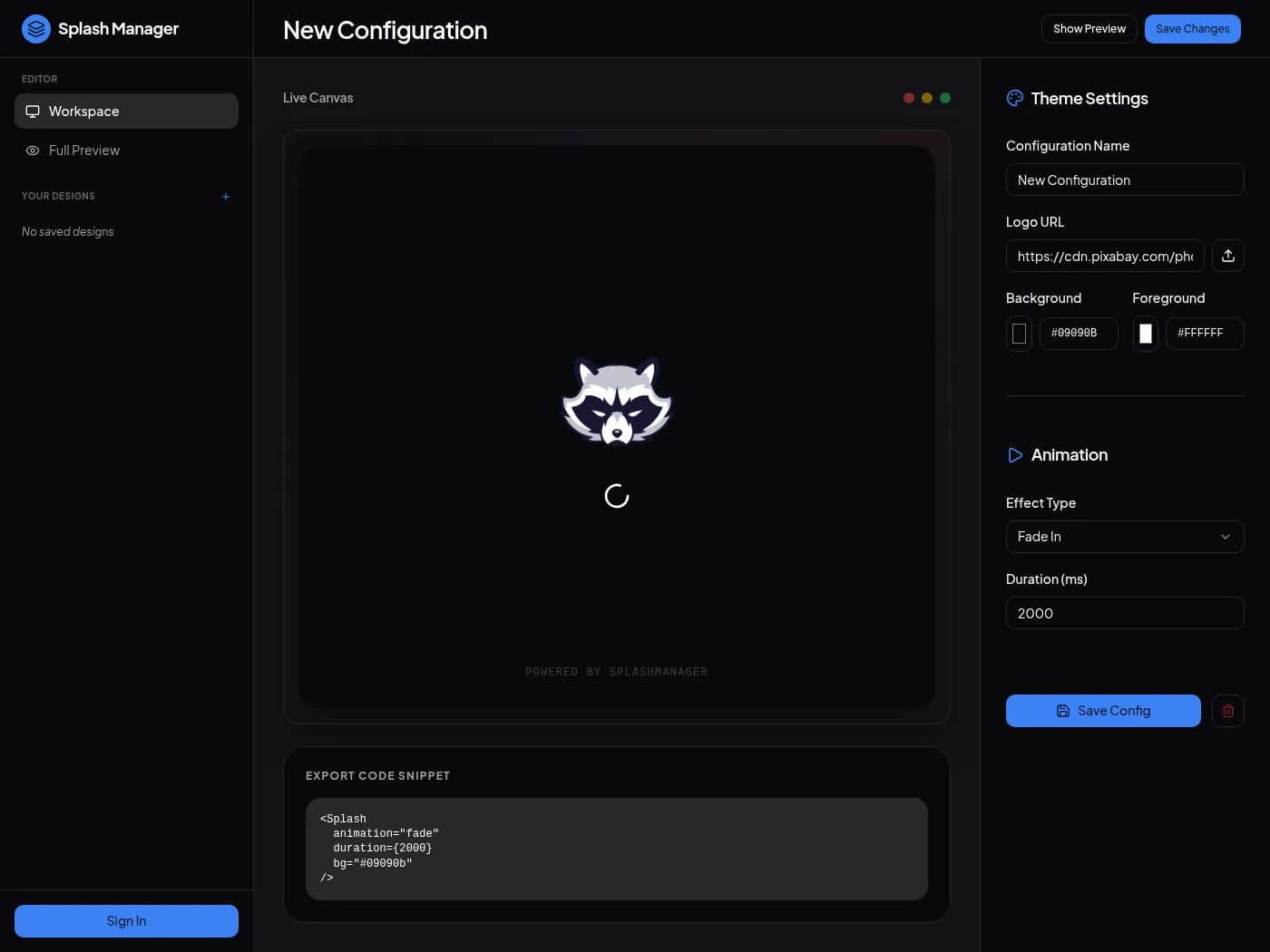 Open WebUI Splash Manager