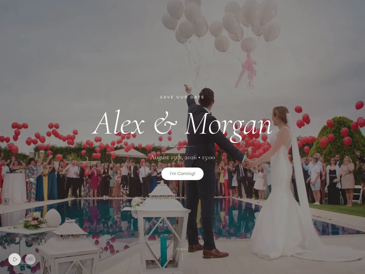 Romantic Wedding Invite Page