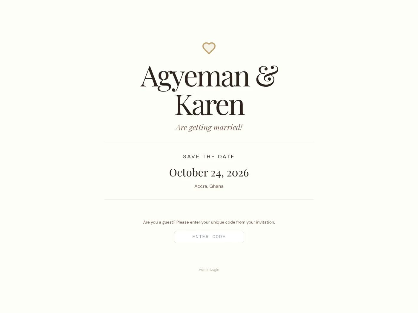 Agyeman & Karen E-Invite
