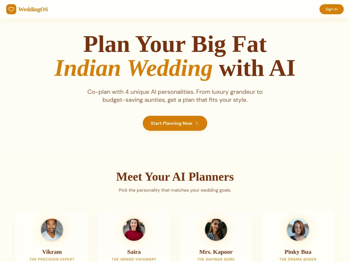 WeddingOS AI Planner