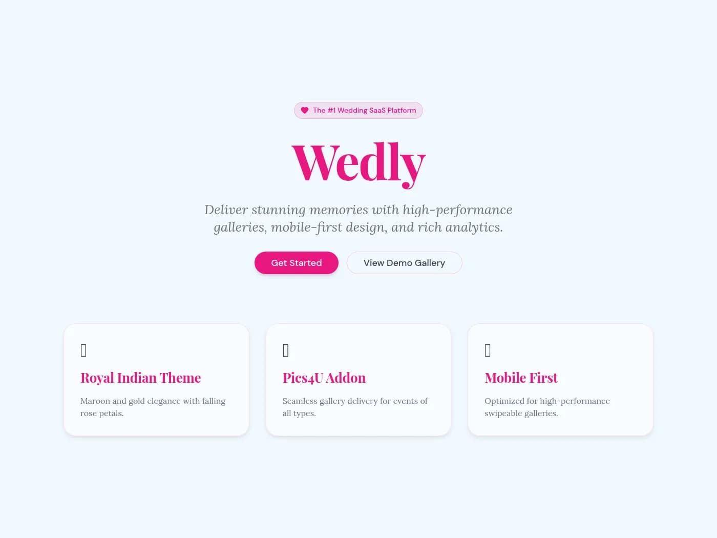 Wedly SaaS Platform