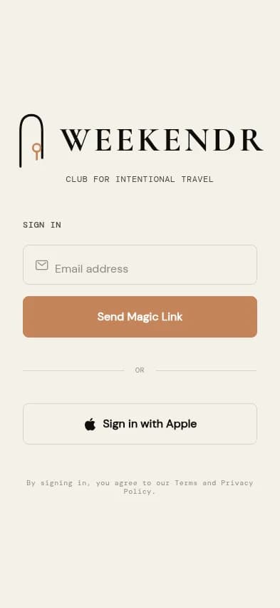 WEEKENDR Club App