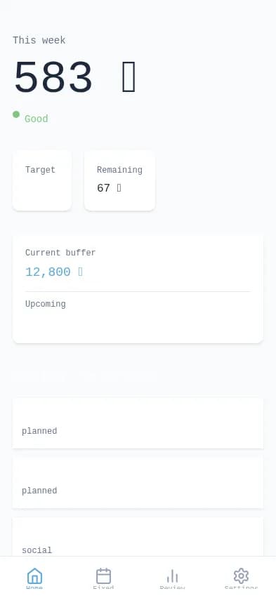 Weekly Buffer Budget App