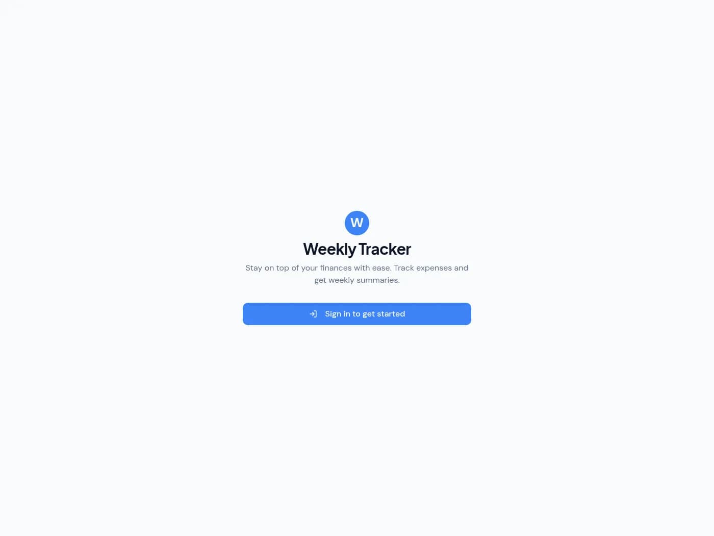 Weekly Expense Tracker