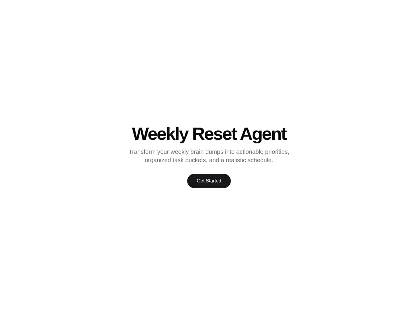 Weekly Reset Agent
