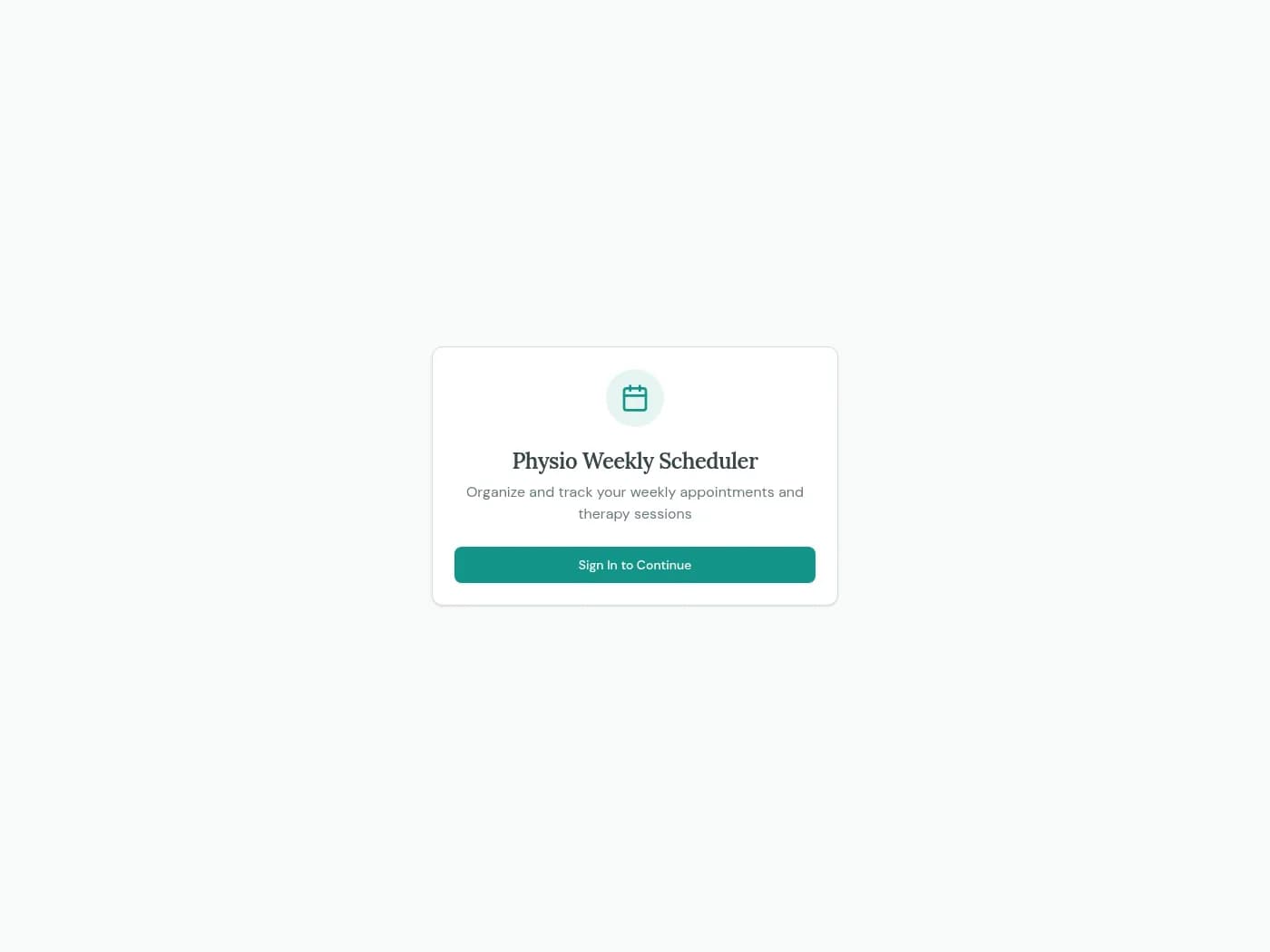 Physio Weekly Scheduler