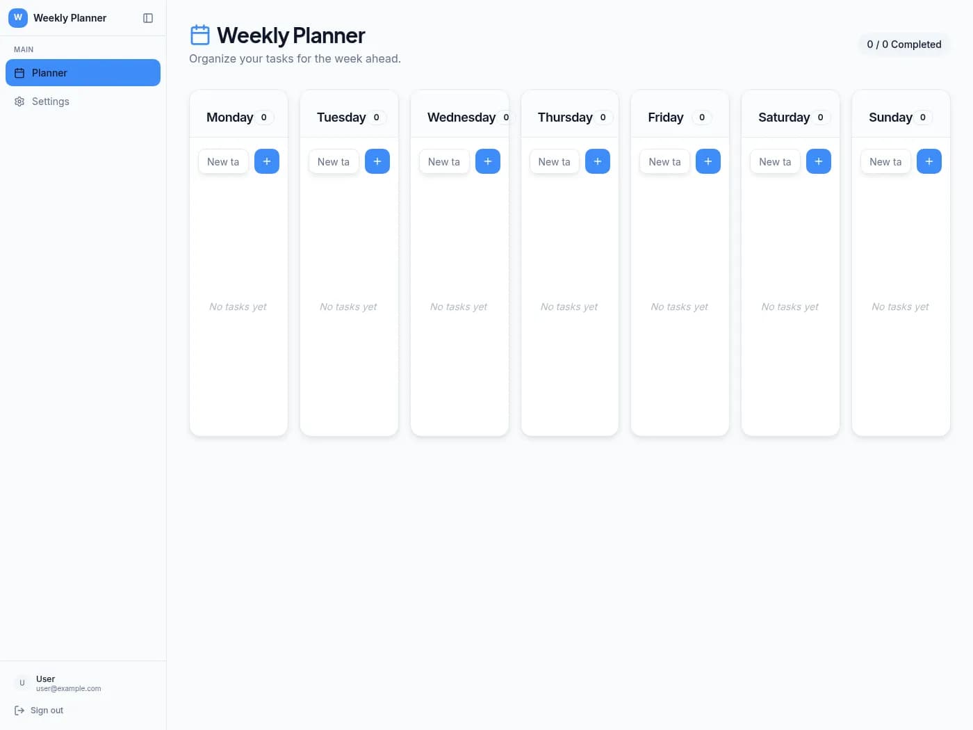 Weekly ToDo Planner