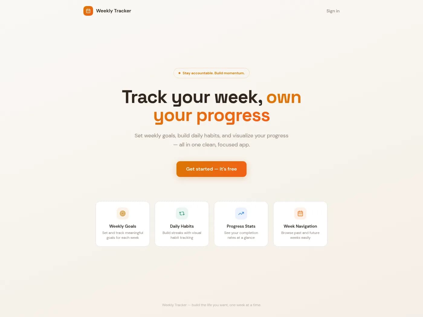 Weekly Progress Tracker