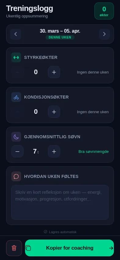 Weekly Workout Logger