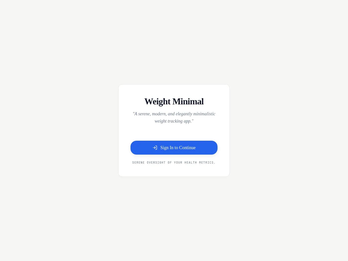 Weight Tracker Minimal