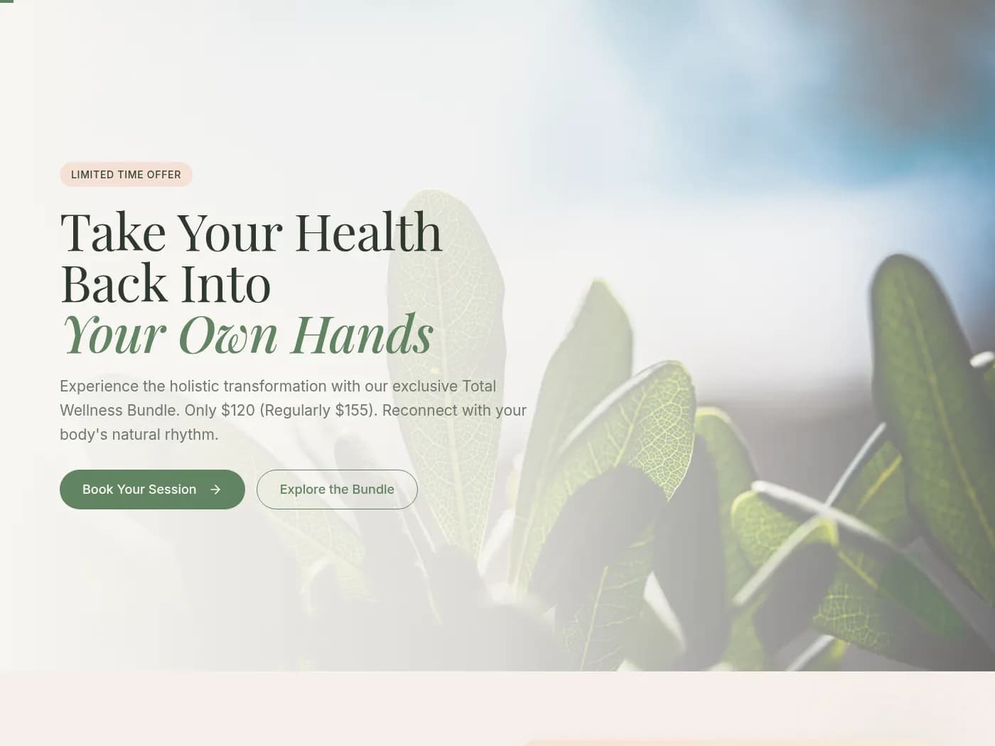 Total Wellness Landing Page