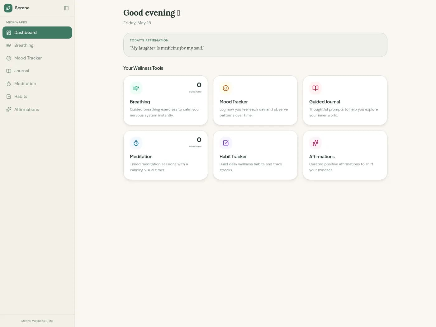 Wellness Micro-Apps Suite