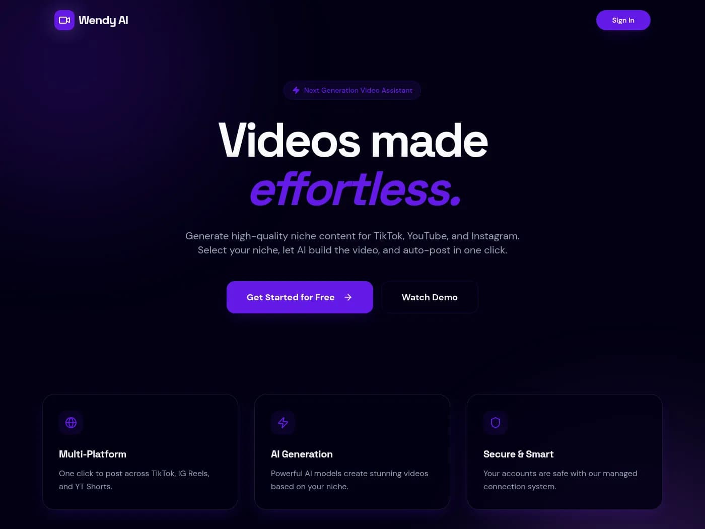Wendy AI Video Assistant