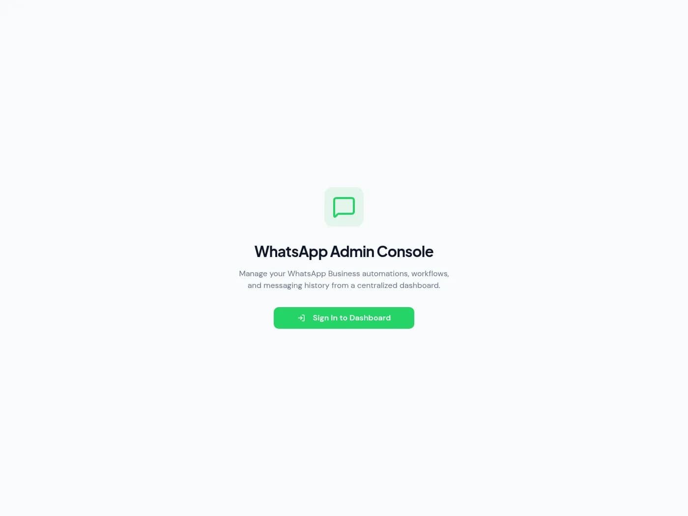 WhatsApp Admin Console