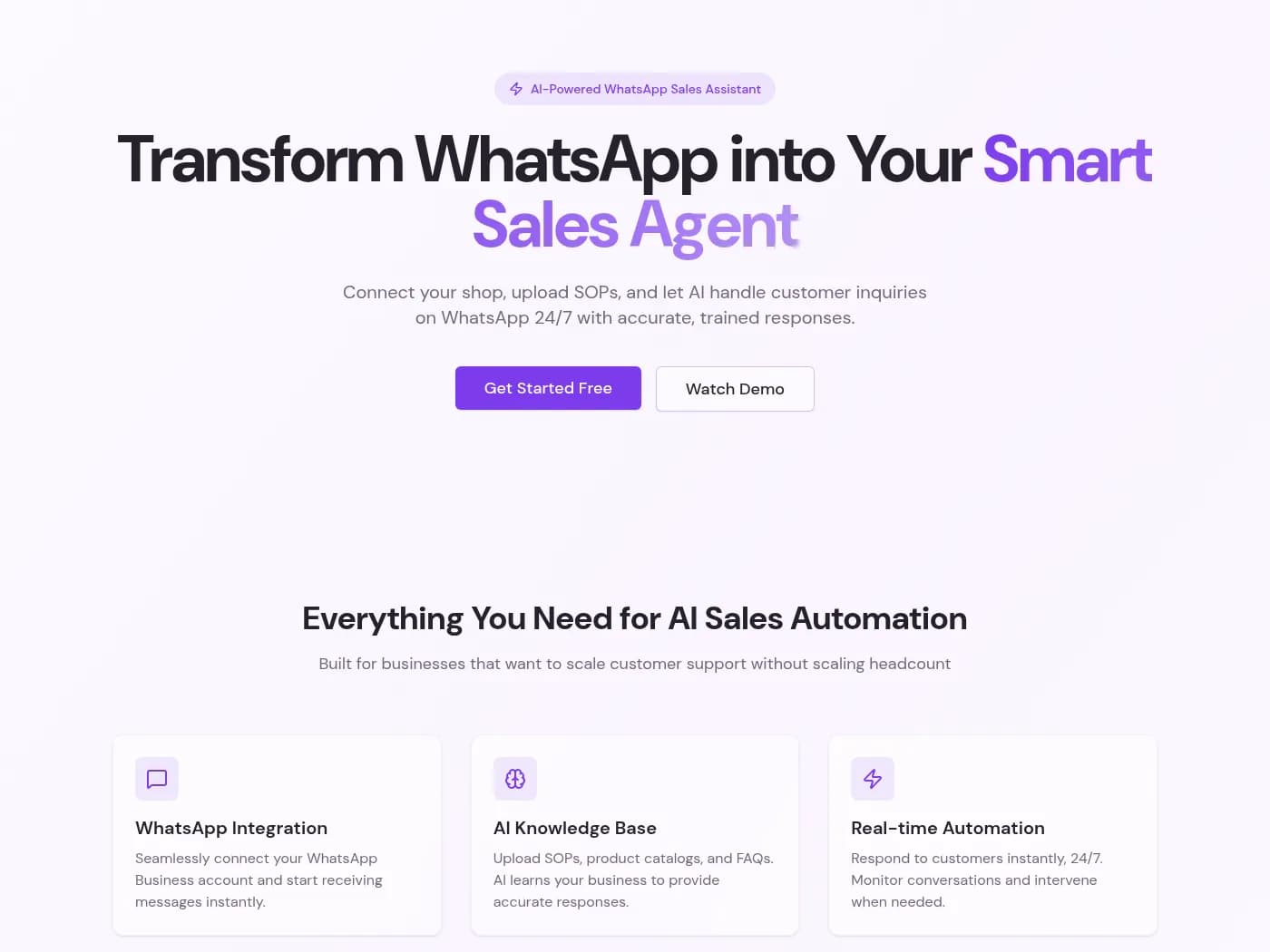 WhatsApp AI Sales Agent