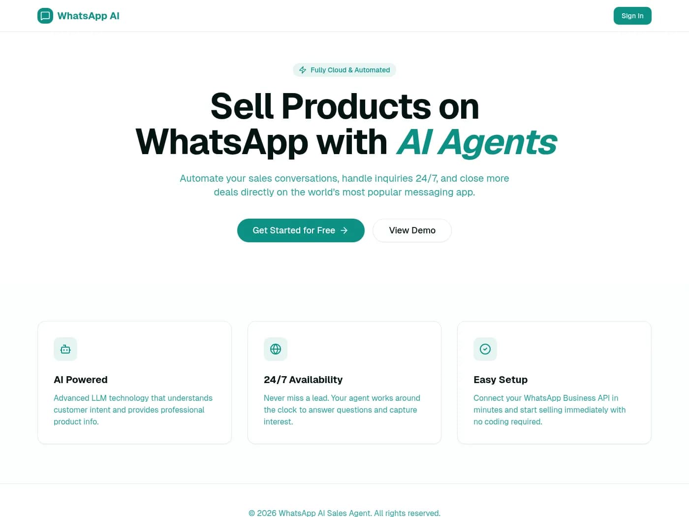 WhatsApp AI Sales Agent