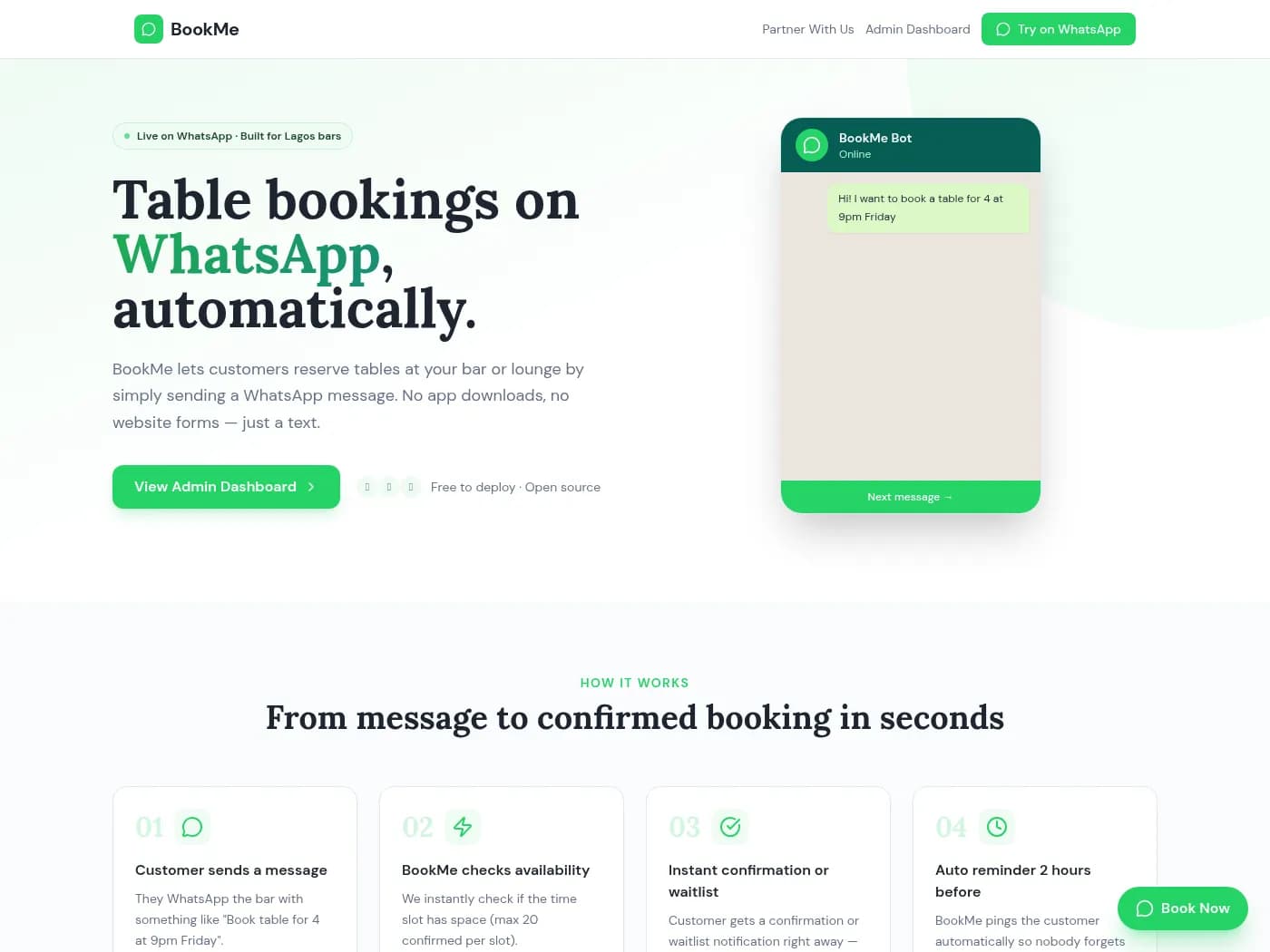 WhatsBooking Bot MVP