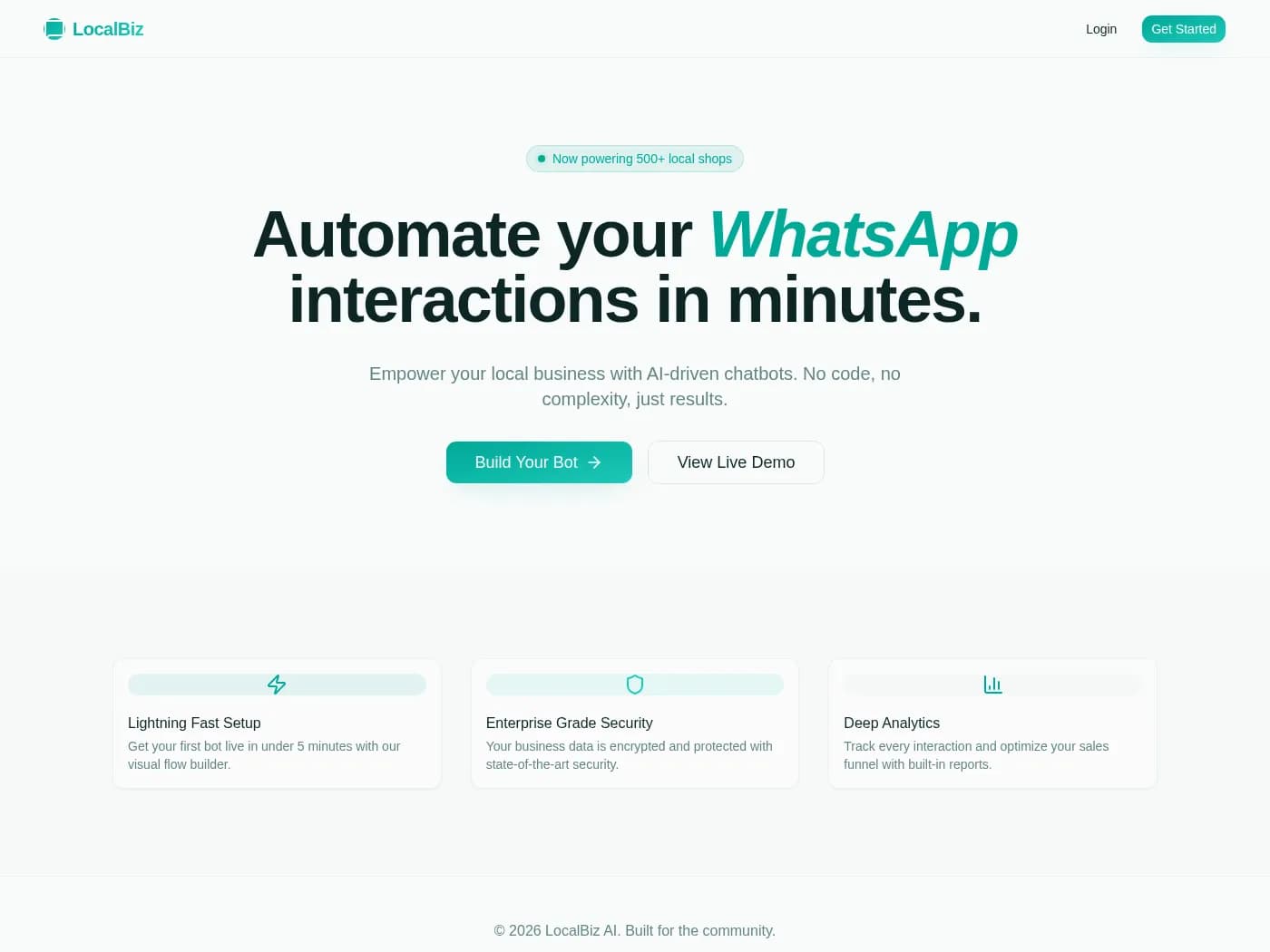 LocalBiz Chatbot Builder