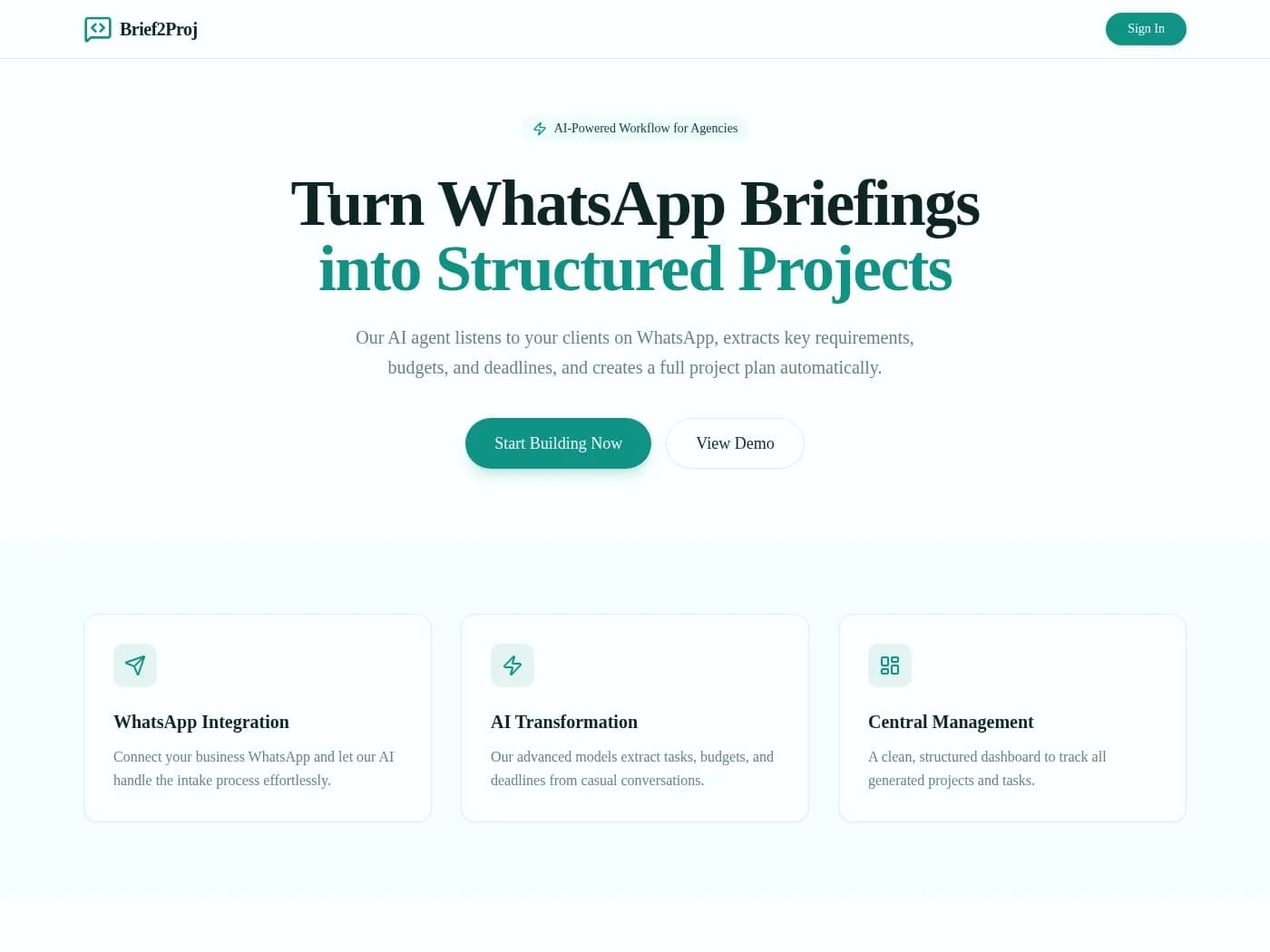 Briefing2Project AI Bot