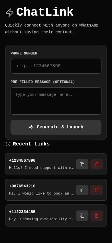 WhatsApp Link Launcher
