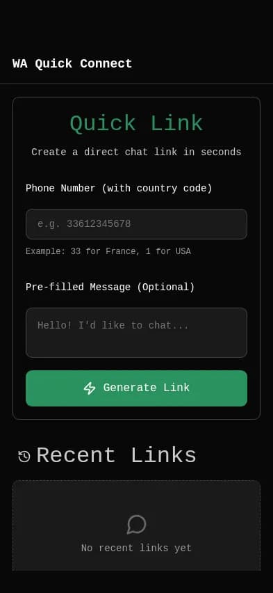 WhatsApp Quick Connect