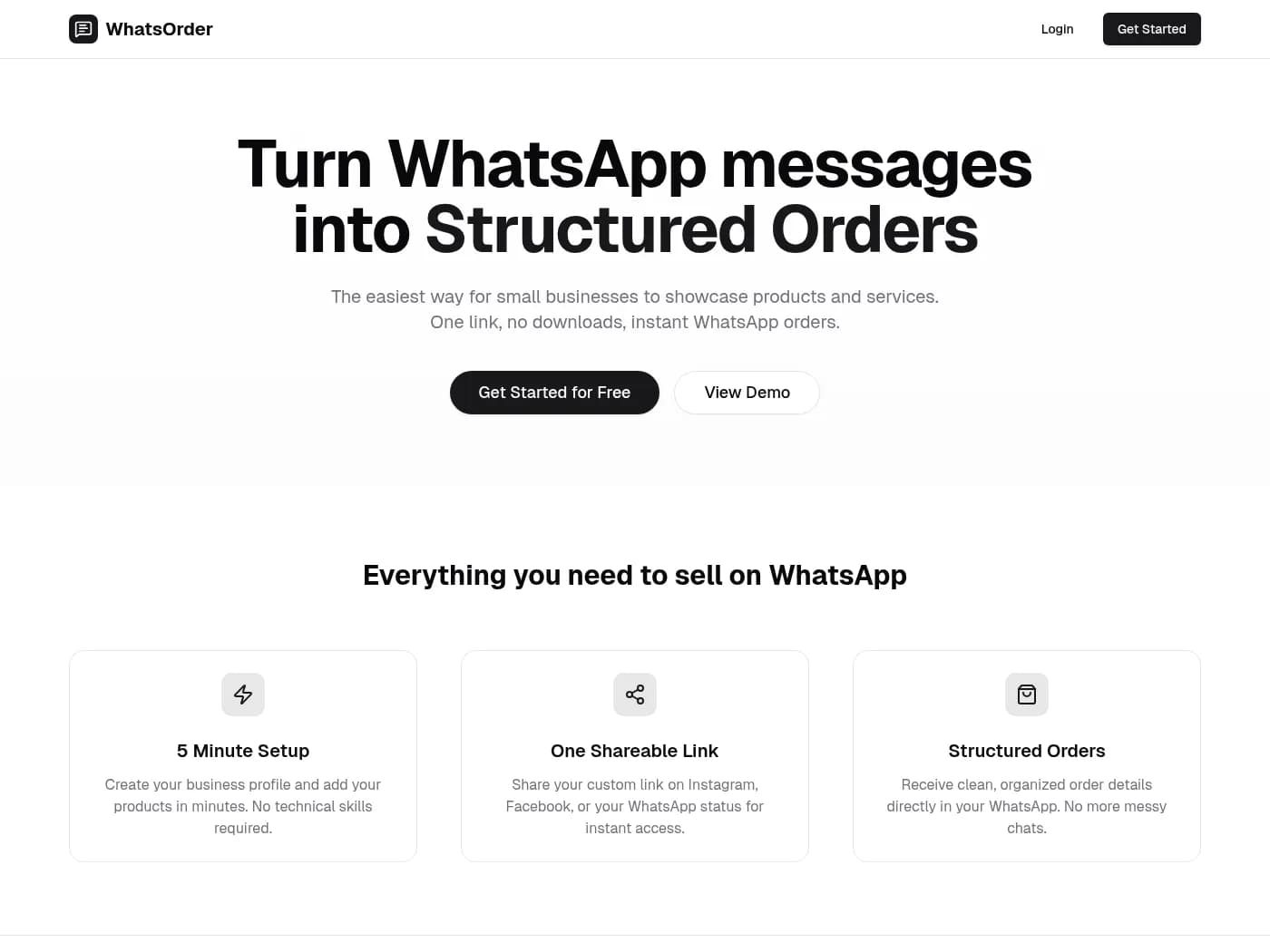 WhatsOrder SaaS MVP