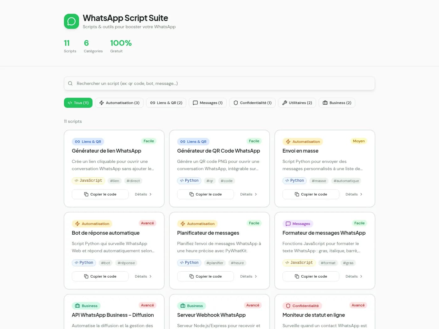 WhatsApp Script Suite