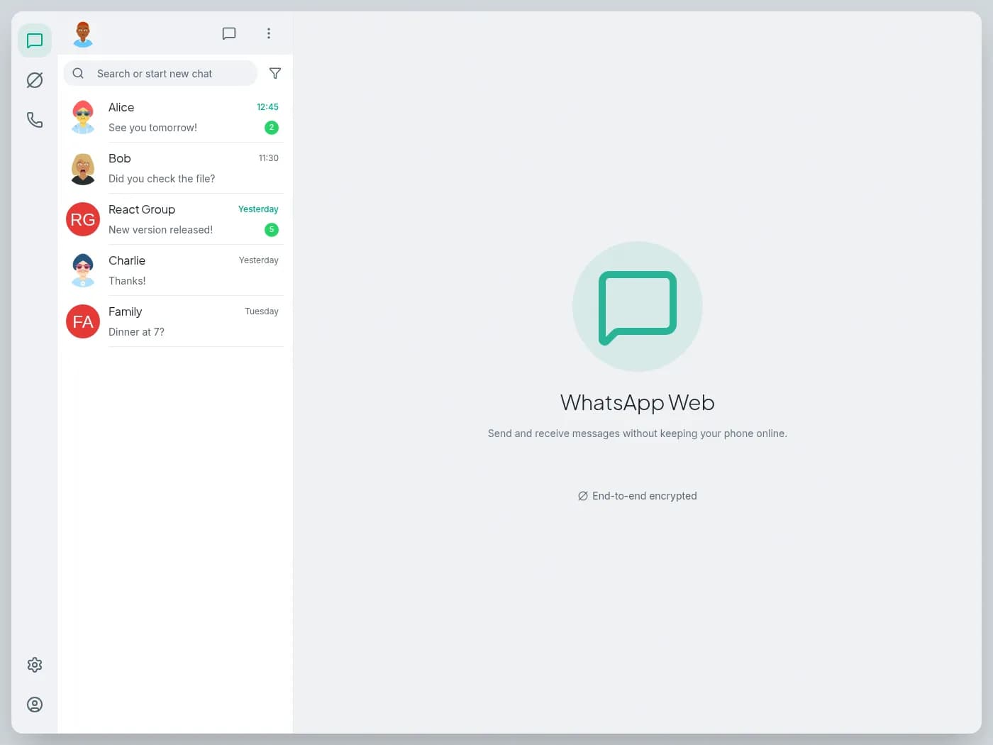 WhatsApp Web UI Kit