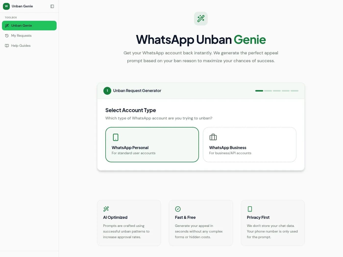 WhatsApp Unban Genie