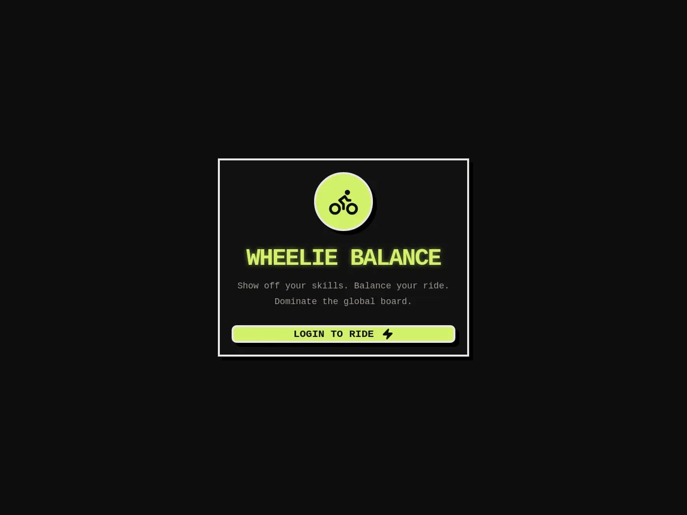 Wheelie Balance Challenge