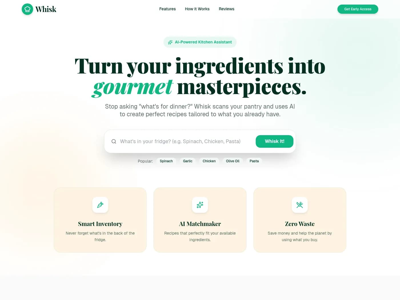 Whisk Landing Page