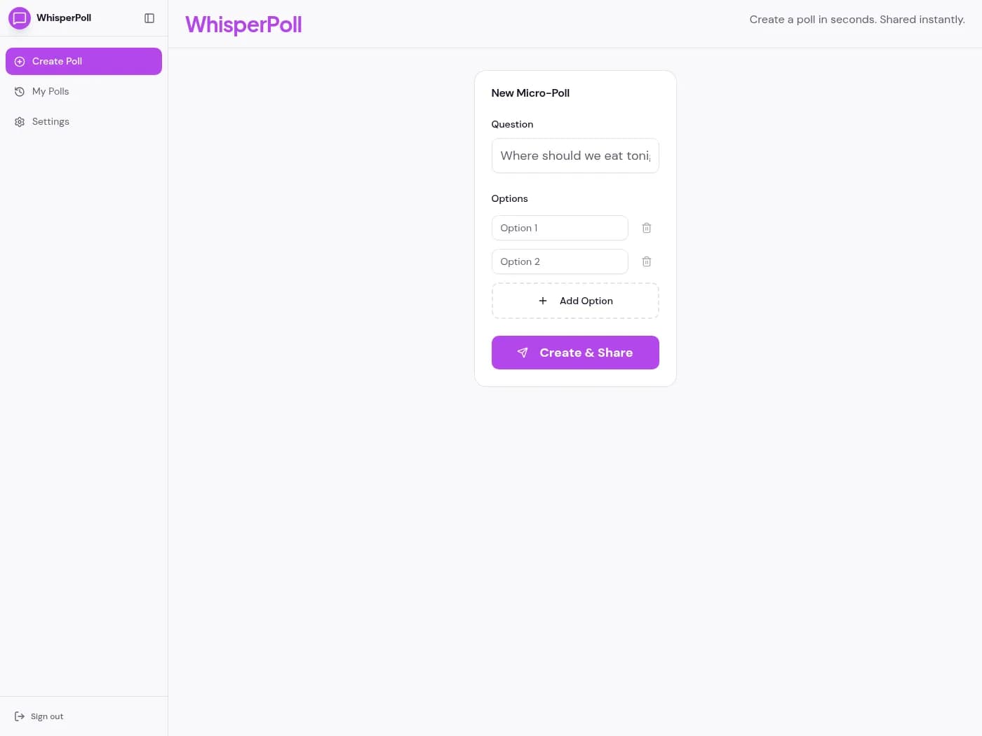 WhisperPoll