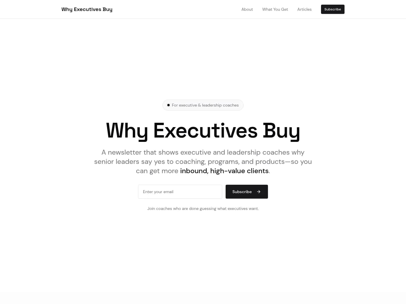 Why Executives Buy Newsletter
