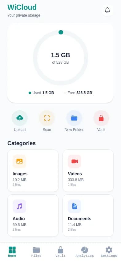 WiCloud Storage App