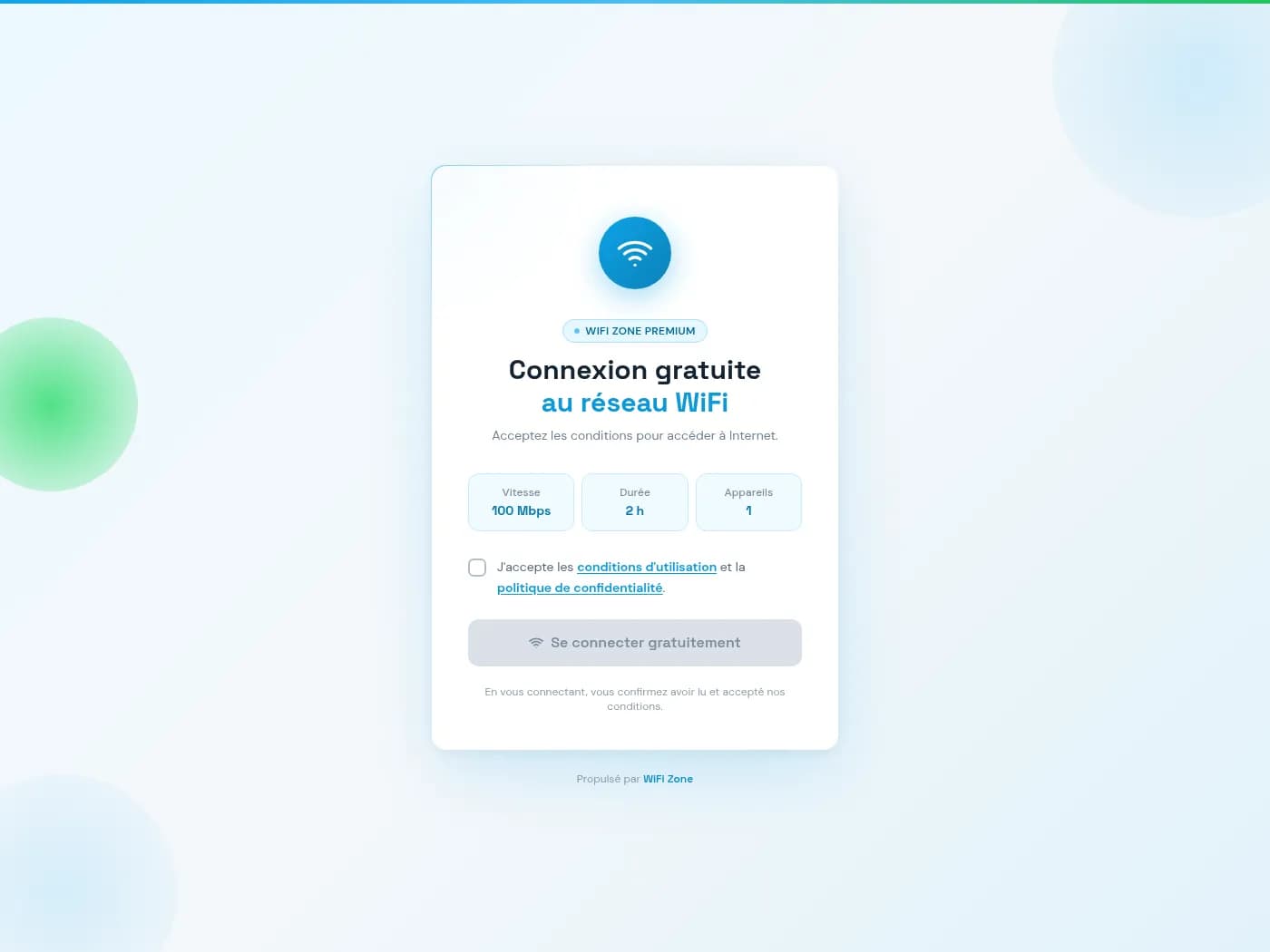 Wifi Zone Captive Page