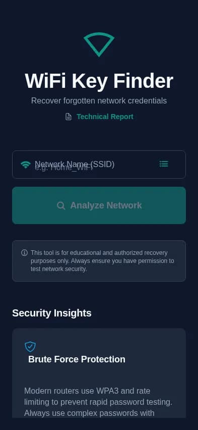 WiFi Key Finder