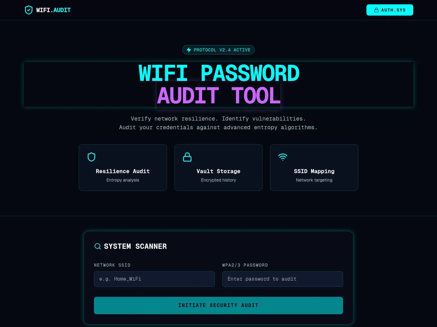 Wifi Password Audit Tool