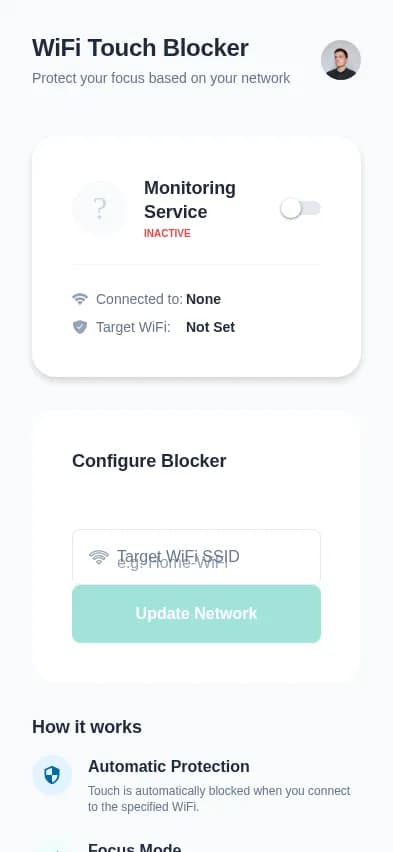 WiFi Touch Blocker