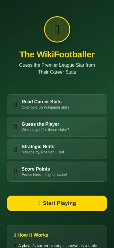WikiFootballer Quiz App