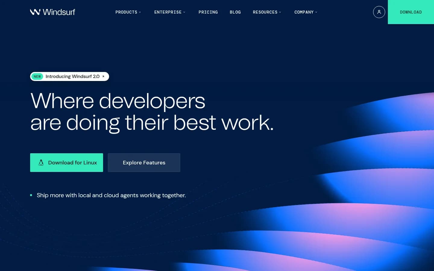 Windsurf (Codeium) landing page — AI code editor with generous free tier