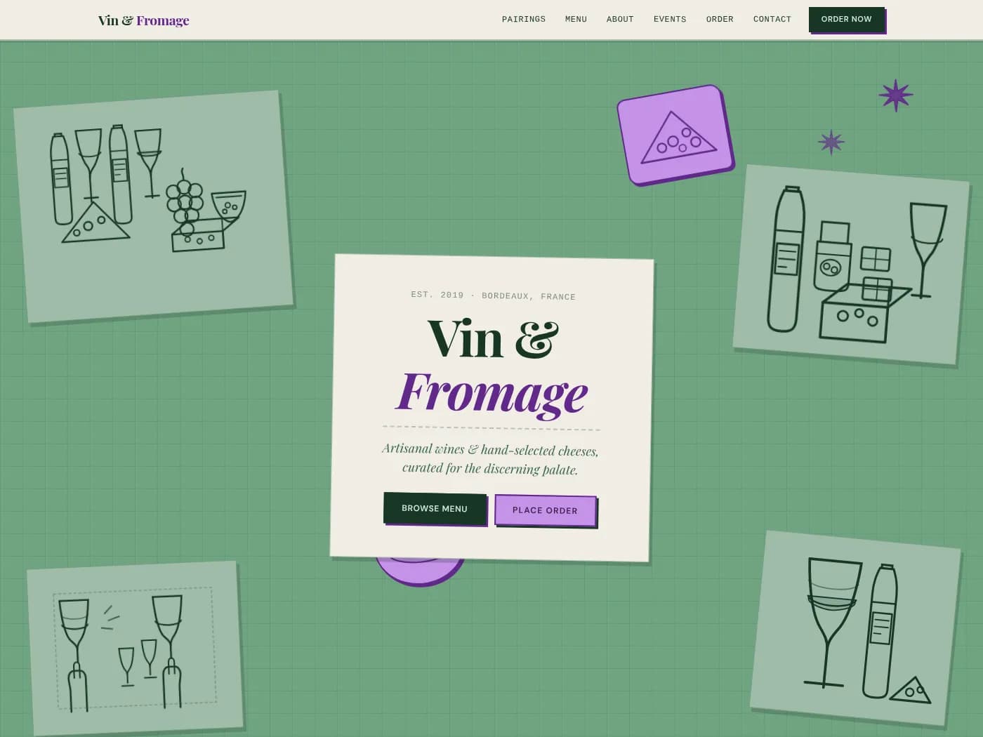 Vin & Fromage Collage Site