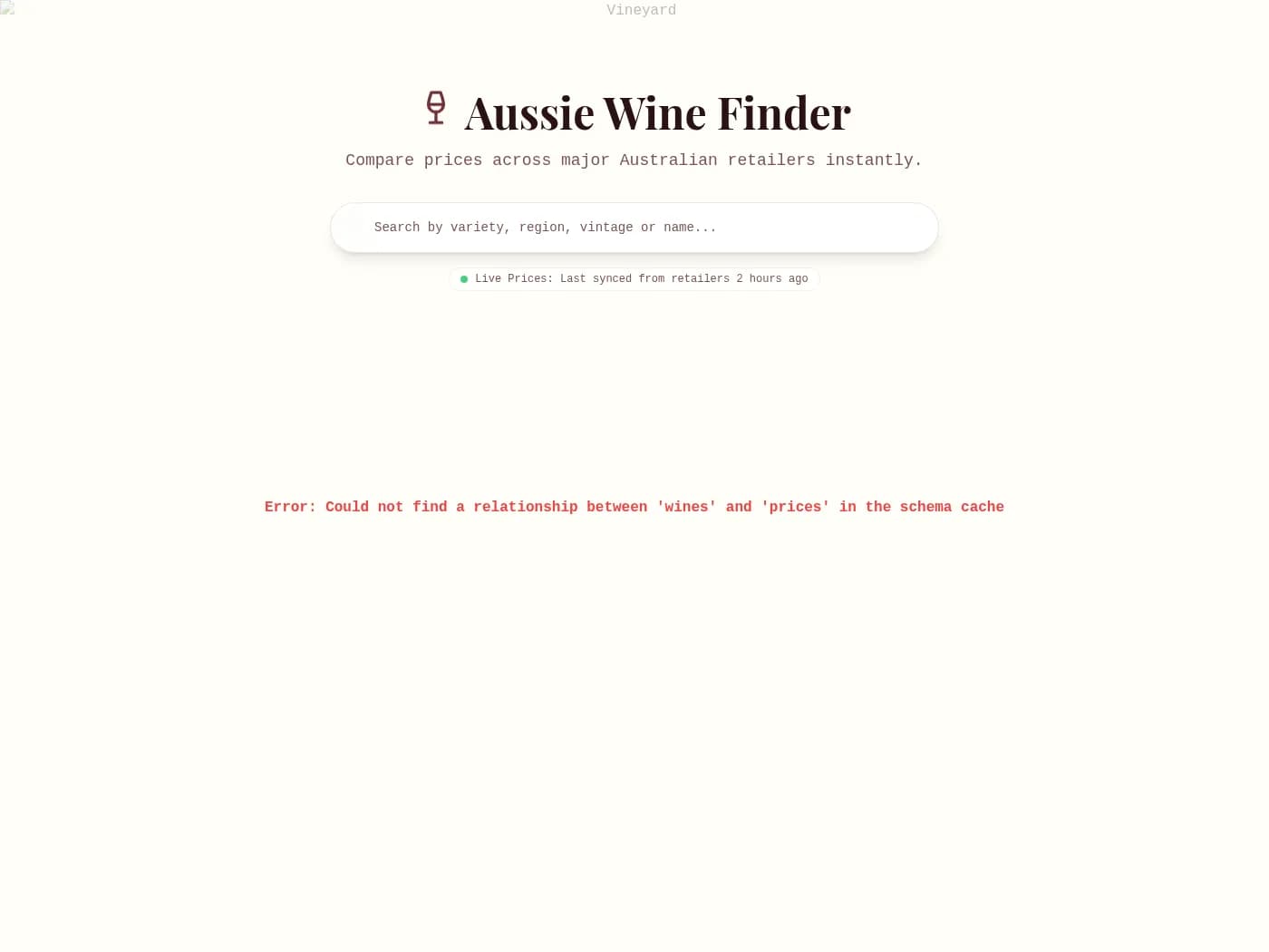 Aussie Wine Finder
