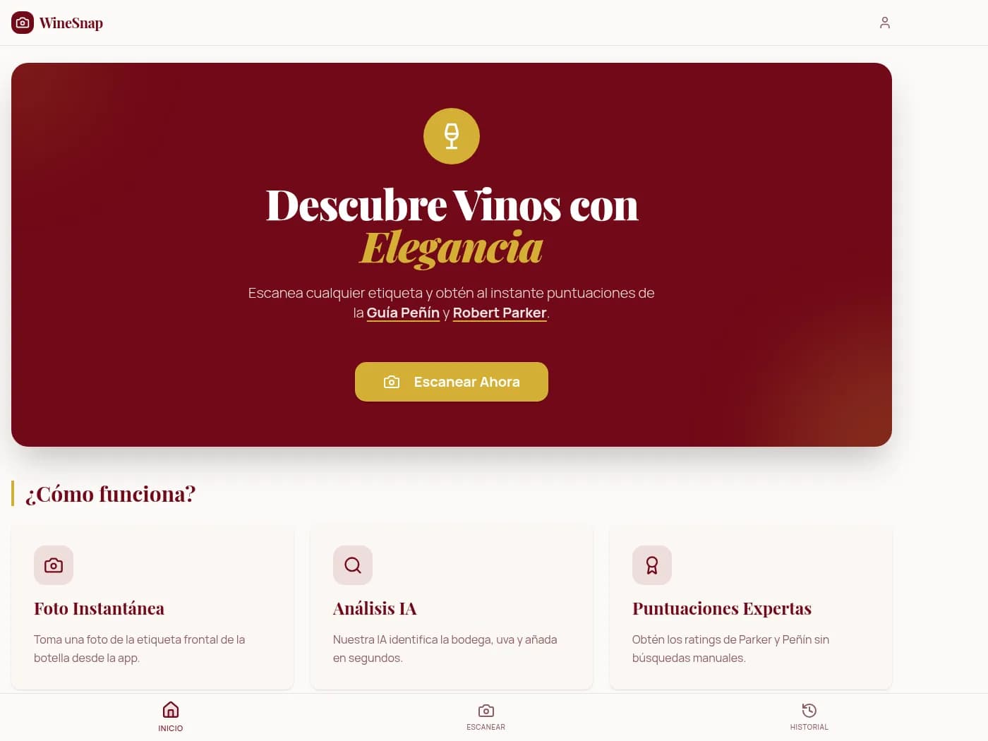 WineSnap Ratings