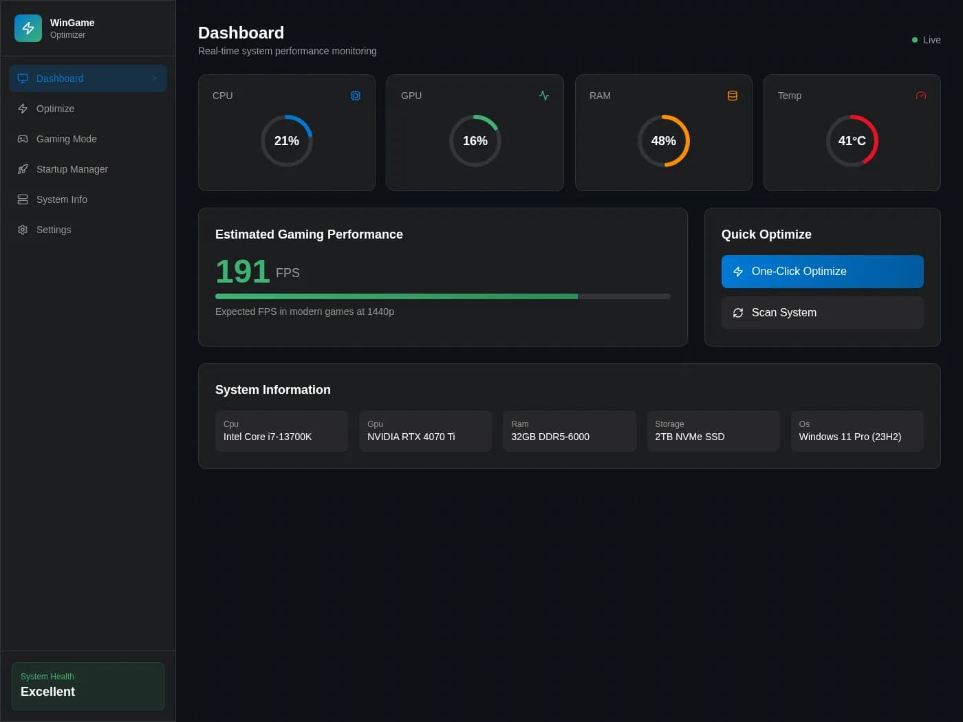 WinGame Optimizer