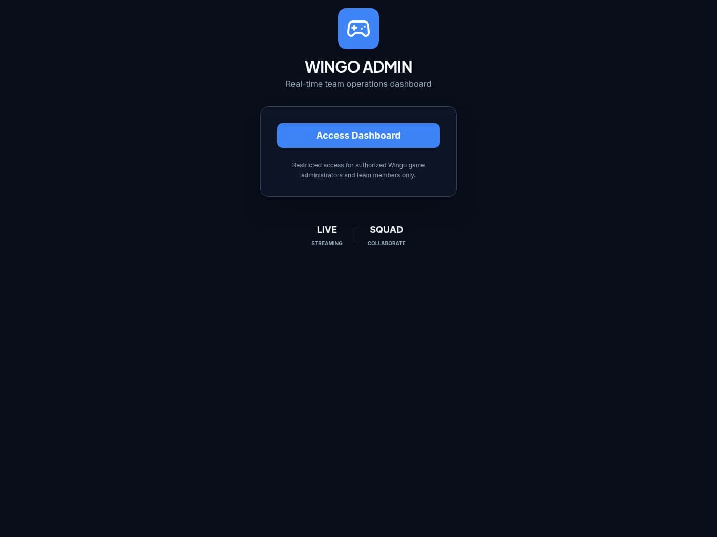 Wingo Admin Dashboard