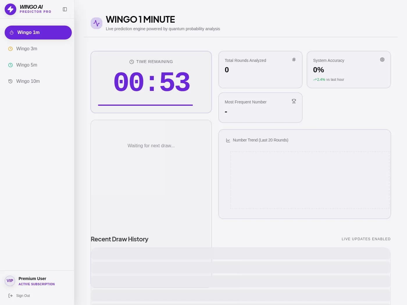 Wingo Live Predictor