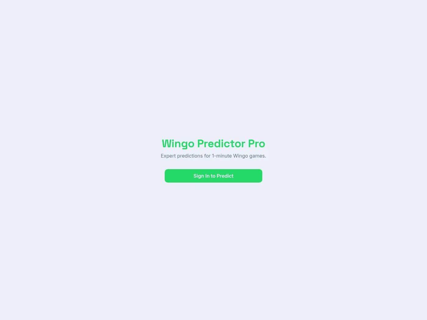 Wingo 1Minute Predictor